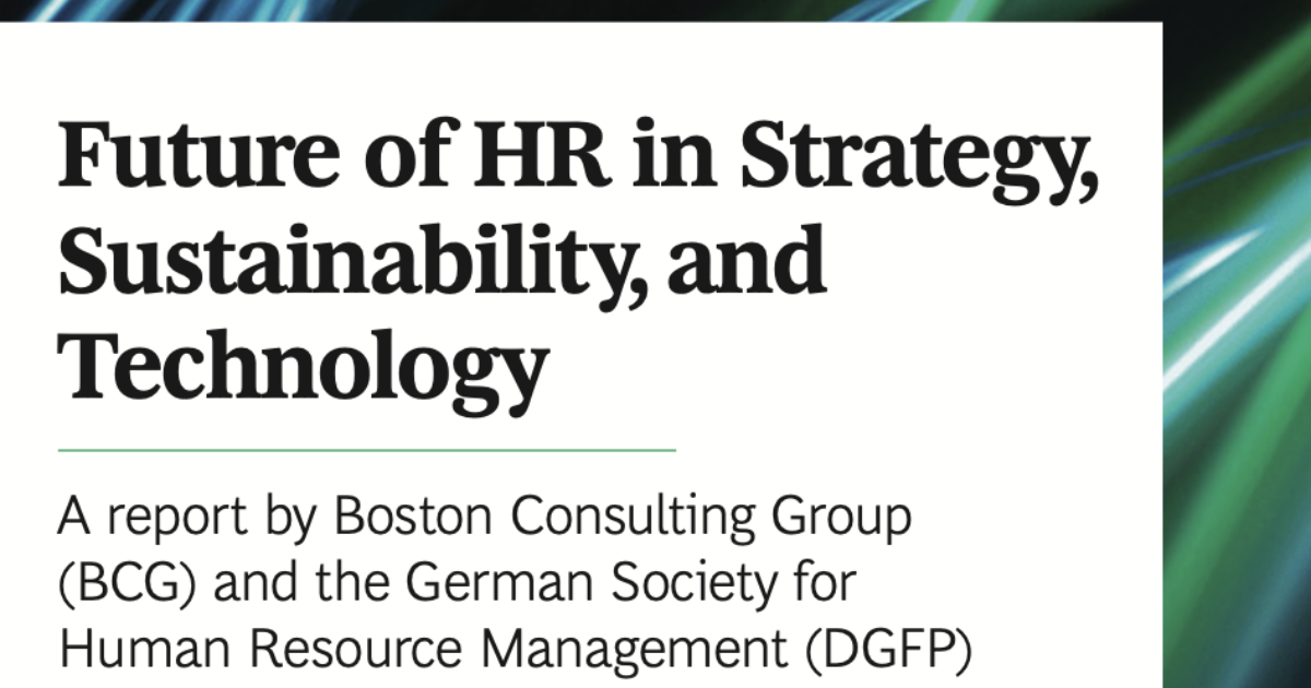 Future of HR in Strategy, Sustainability, and Technology - DGFP