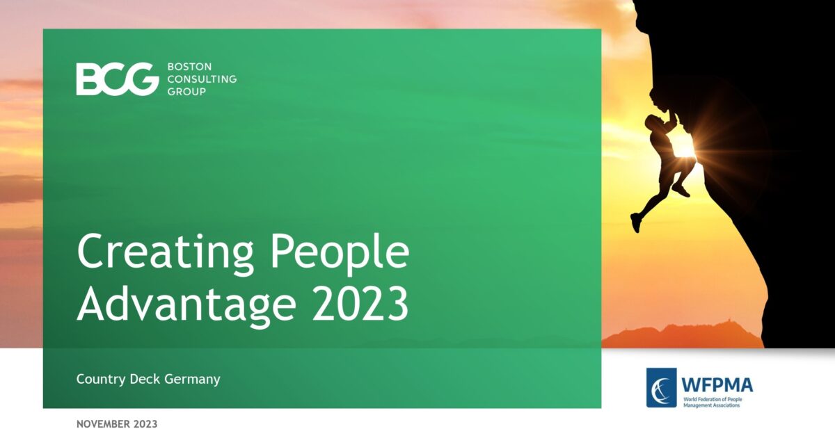 Neue Creating People Advantage Studie 2023 veröffentlicht - DGFP